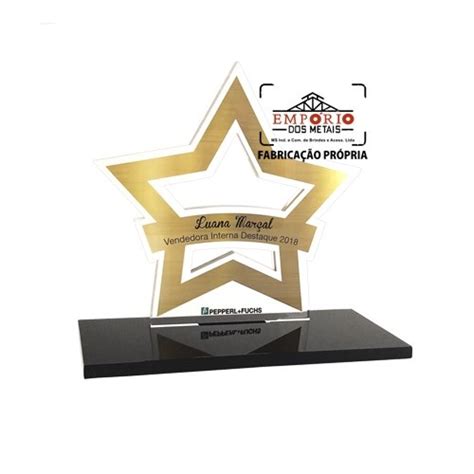 Troféu Destaque 1628 Troféus Em Acrílico Personalizados Empório