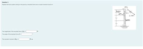 Solved Question Replace The Force System Acting On The Chegg