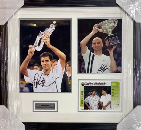 Pete Sampras And Andre Agassi Signed Tennis Balls In Display Box