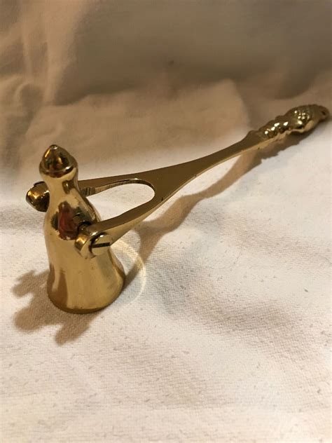 Vintage Solid Cast Brass 8 Candle Snuff Bell Style Flame Snuffer