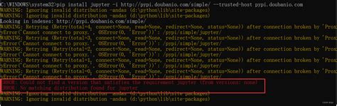 Pip Install Jupyterlab Error Could Not Find A Version That Satisfies