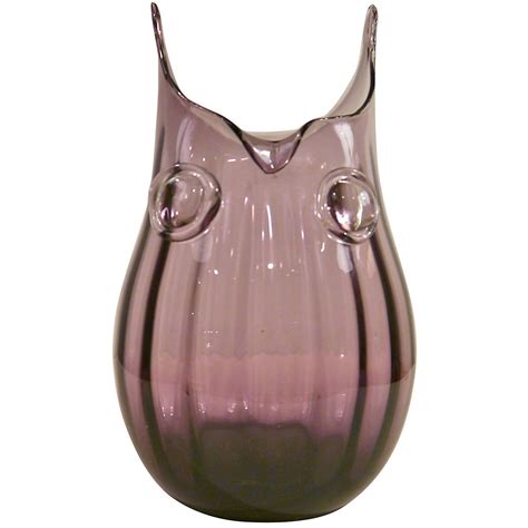 Amethyst Murano Glass Owl Vase Chairish