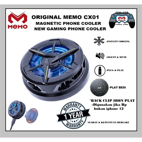 Jual Memo Cx01 Magnetic Phone Cooler Accessories For Gaming Pendingin