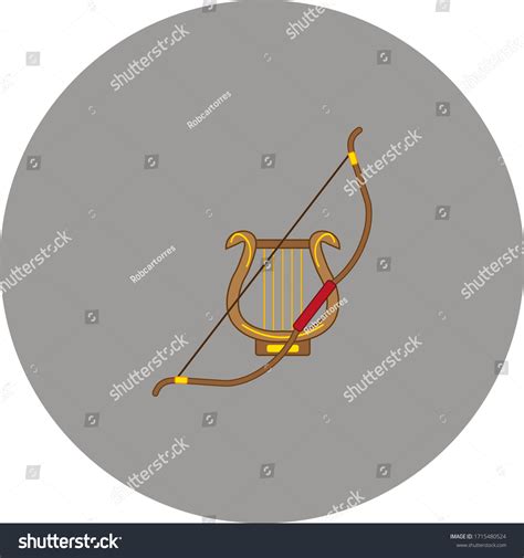 Bow Lyre Mythology Apollo God Olympus Stock Vector Royalty Free