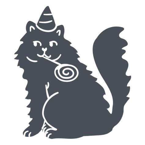 Diseño Png Y Svg De Garabato De Gato Recorta Piruleta De Cumpleaños