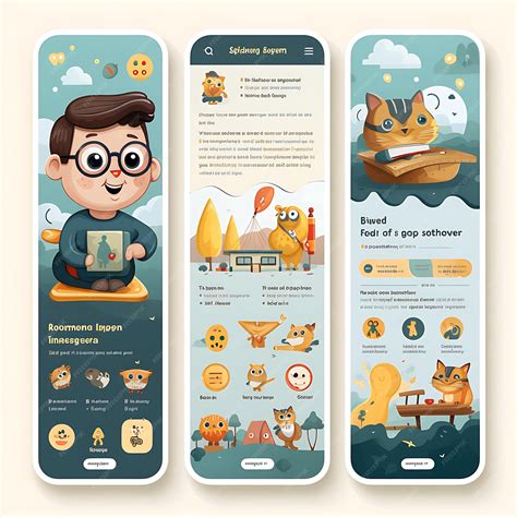 Premium Ai Image Mobile App Design Of Education Language Learning App Design Educational Theme