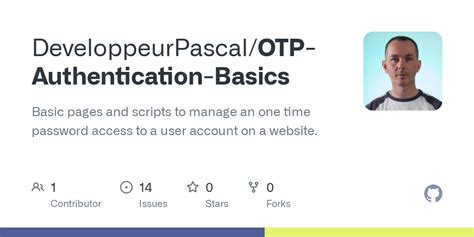 GitHub DeveloppeurPascal OTP Authentication Basics Basic Pages And Scripts To Manage An One