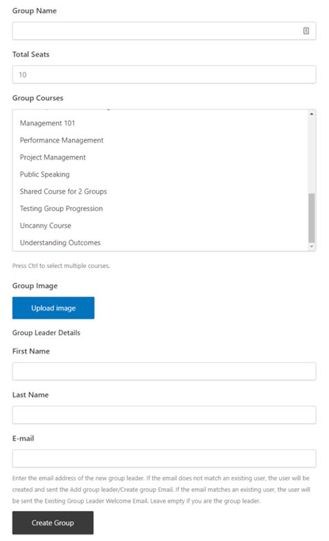Front End Learndash Group Creation Uncanny Owl