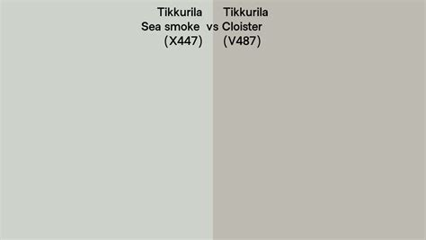 Tikkurila X447 Sea Smoke Vs V487 Cloister Side By Side Comparison