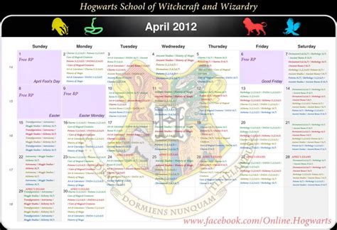 Hogwarts Schedule Of Classes Hogwarts Classes April 2012 By Aty S