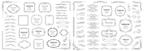 Elementos De Design Caligráfico Vetor Premium