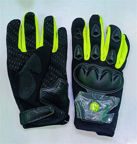 Full Fingered Fluorescent Green Motorcycle Riding Gloves For Bike Size Xl At Rs Pair In
