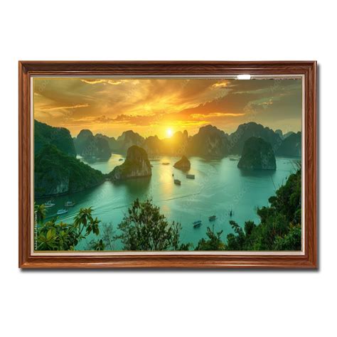 Tranh Phong Cảnh Vịnh Hạ Long Bình Minh Amia98975 Asdzvn