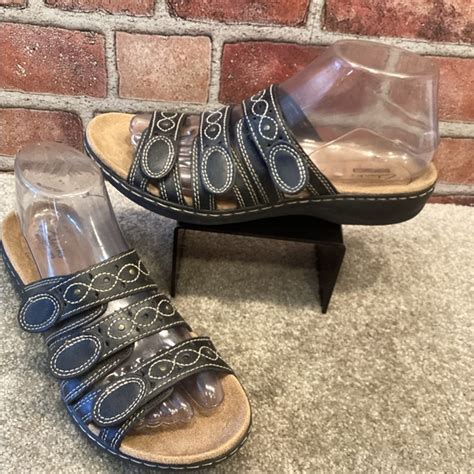 Shoes Clarks Leisa Cacti 5 Womens Black Slide Sandals Size 7 Poshmark