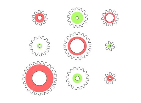 Premium Vector Flat Line Gears Colored Geometry