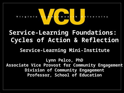 pptx service learning foundations cycles of action and reflection service learning mini