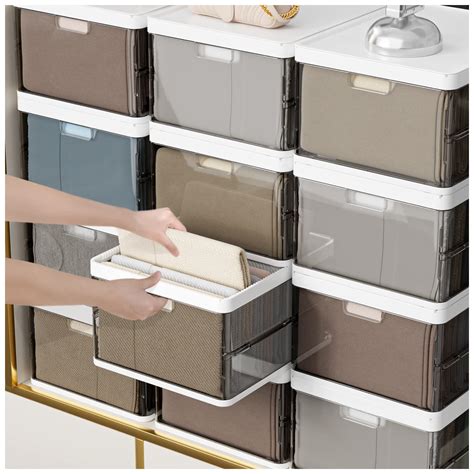 Gsiekare 4 Pack Storage Bin With Lid Upgraded 24 Qt Closet Organizers
