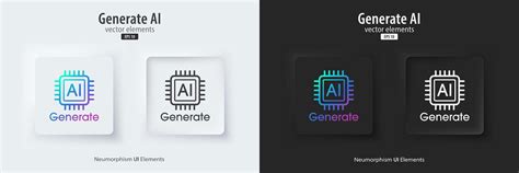 Premium Vector Set Of Generative Ai In Black And White Neumorphism