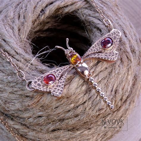 Золотий кулон бабка з сфалеритами Nvovk Jewelry краща ціна в Україні