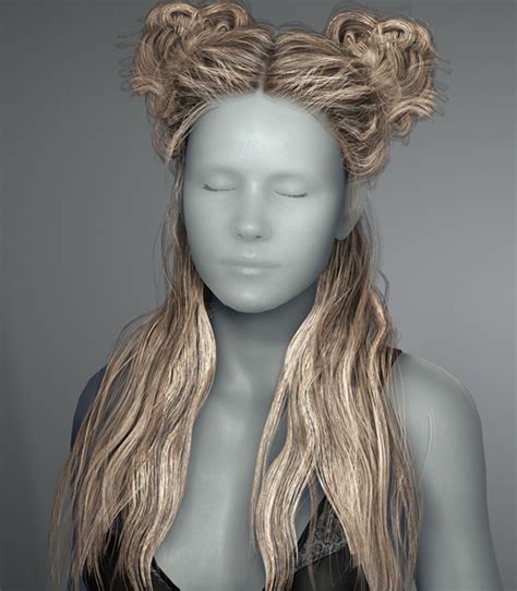 Long Double Buns Hair Daz3d And Poses Stuffs Download Free