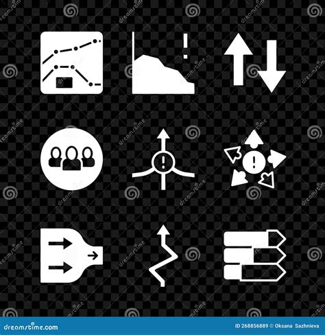 Set Graph Chart Diagram Financial Growth Decrease Arrow Pie Infographic Project Team Base