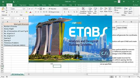 Etabs Api Etabs Automation Using Api Via Excel Vba Youtube