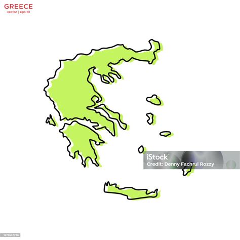 윤곽 벡터 일러스트 디자인 템플릿그리스의 녹색지도 편집 가능한 스트로크 개념에 대한 스톡 벡터 아트 및 기타 이미지 개념 고립 색상 과학 Istock