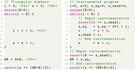 Program Computing Triangular Numbers And Its Instrumented Counterpart