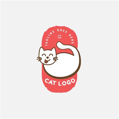 고양이 로고 디자인 벡터 템플릿 및 그림 프리미엄 벡터