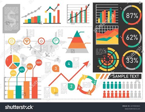 Statistic Infographic Element Template Data Presentation Stock Vector