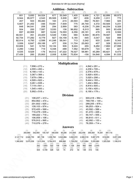 Soroban Exercises Upsd7l Pdf Business