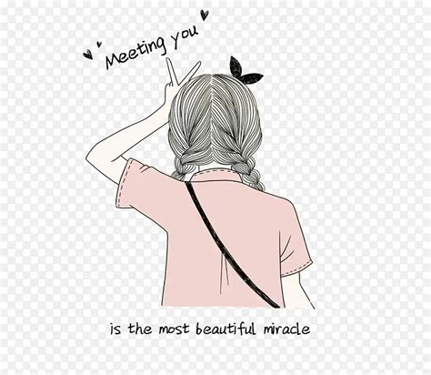 手绘女孩背影卡通png图片素材下载图片编号ywwreewo 免抠素材网