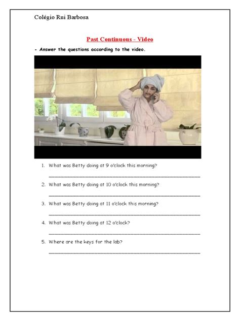 Past Continuous Activity 1 Pdf