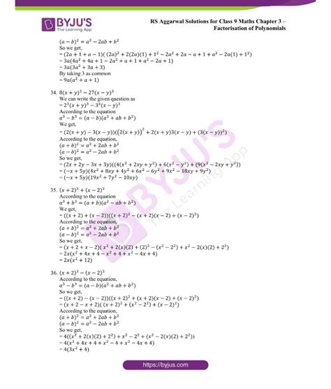 Rs Aggarwal Solutions For Class 9 Exercise 3f Chapter 3 Factorisation