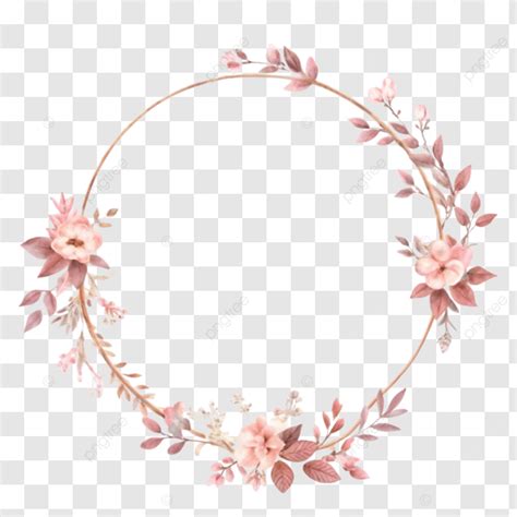 핑크 금박 꽃 화환 테두리 꽃무늬 화환 국경 Png 일러스트 및 이미지 에 대한 무료 다운로드 Pngtree