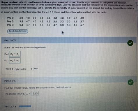 Solved Sugar Content A Broth Used To Manufacture A Chegg