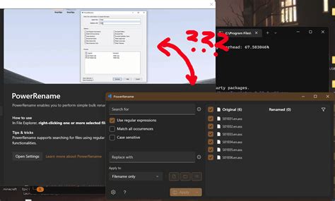 Welcome To Powertoys PowerRename Section Has Old Win Style Menu For The PowerRename Preview