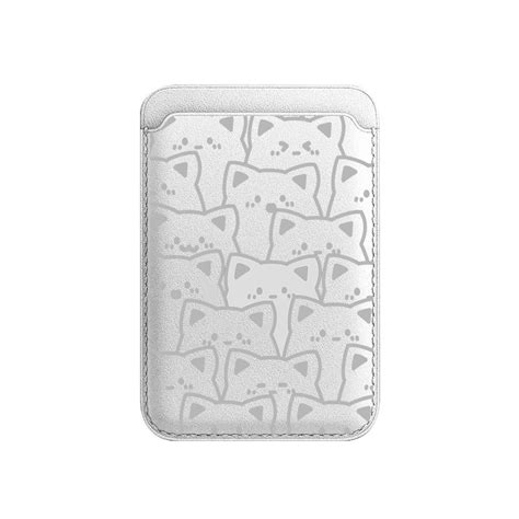 Magsafe 磁吸 卡包 卡套 皮革卡套 線條貓咪適用蘋果iphone15promax皮革14plus同款真皮卡套13 蝦皮購物