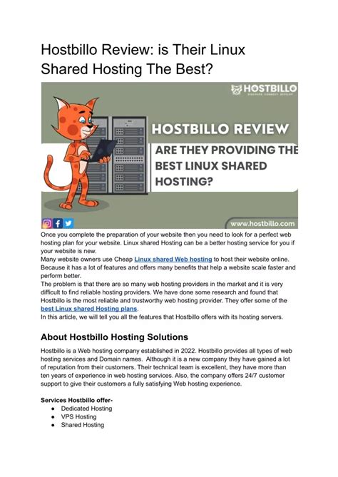 ppt hostbillo review is their linux shared hosting the best