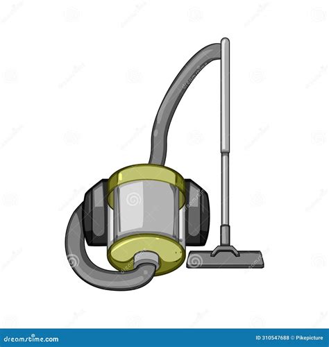 Car Electric Broom Cartoon Vector Illustration Stock Vector