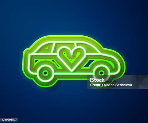 빛나는 네온 라인 럭셔리 리무진 자동차 아이콘은 파란색 배경에 고립 세계 초연 유명 인사와 손님 포스터 벡터 Brand Name