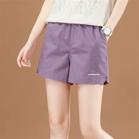 2023新款白色短裤女夏薄款宽松运动风休闲裤松紧腰哈伦阔腿热裤子虎窝淘