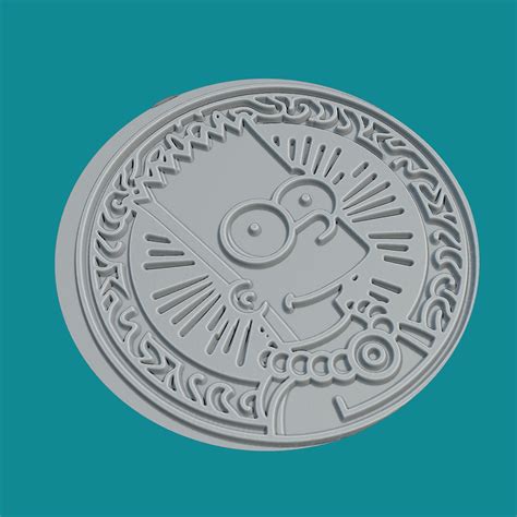 3d File Bart Simpson Print Model Bart Simpson Medallion Bart Simpson