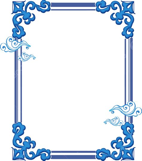 텍스트 프레임 장식 구정 길조 구름 파란색 패턴 테두리 틀 푸른 샹윤 Png 일러스트 및 Psd 이미지 무료 다운로드 Pngtree