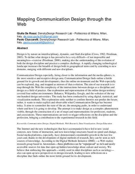Pdf Mapping Communication Design Through The Web