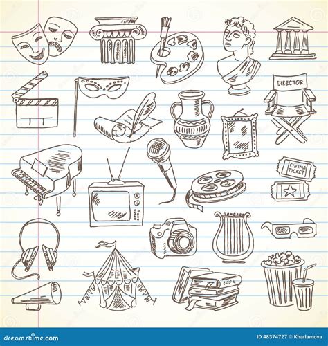 Artículos De La Cultura Y Del Arte Del Dibujo A Pulso Ilustración Del