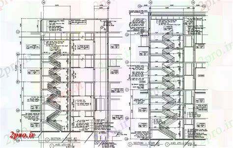 دانلود نقشه برش پله و اسانسور کد32205