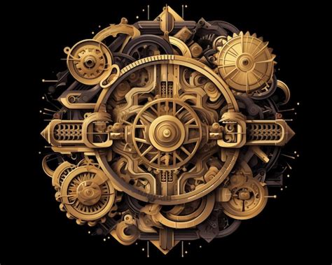Premium Ai Image There Is A Gold Clock With Gears And Gears On It