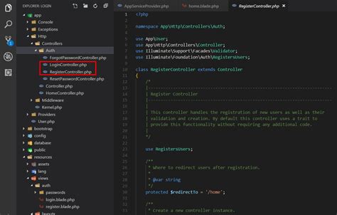 Where Is The Laravel 5 3 Equivalent Of AuthController Php Located