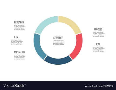 Business Infographics Pie Chart With 5 Sections Vector Image
